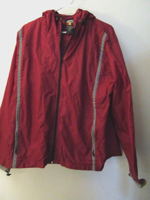 Vtg Hartwell Via Sport Red Canvas Jacket Size Large Zip Pockets Hooded ...