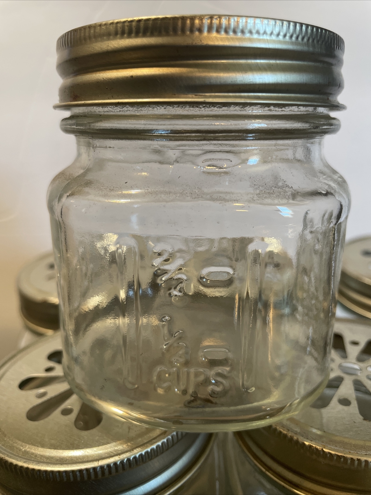 10PCS Small Mason Jars 8oz Glass Arts Storage Smelly Jelly Lids Empty ...