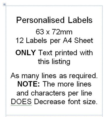 240 PERSONALISED SELF ADHESIVE PRE PRINTED LARGE RETURN ADDRESS LABELS ...