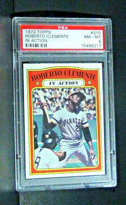 1972 Topps #310 Roberto Clemente in Action PSA 8 (Iconic) $25 below PSA ...