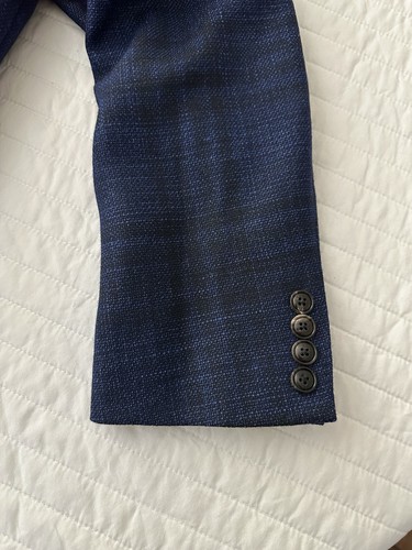 Peter Millar Royal Blue & Black Plaid Wool/Silk Blazer Size 46R NWOT | eBay