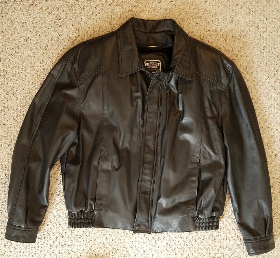 Fidelity Outerwear Boston Ma, USA Black Leather Jacket w/zip Fidelity Outerwear Boston Ma, USA Black Leather Jacket w/zip