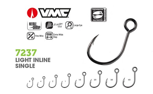 VMC NEW 7237 Light Inline Single / Replacement Lure Hooks - All Sizes | eBay