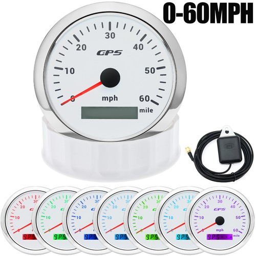 85mm GPS Speedometer 0-60MPH Gauge Waterproof for Motorcycles Boat Car ...