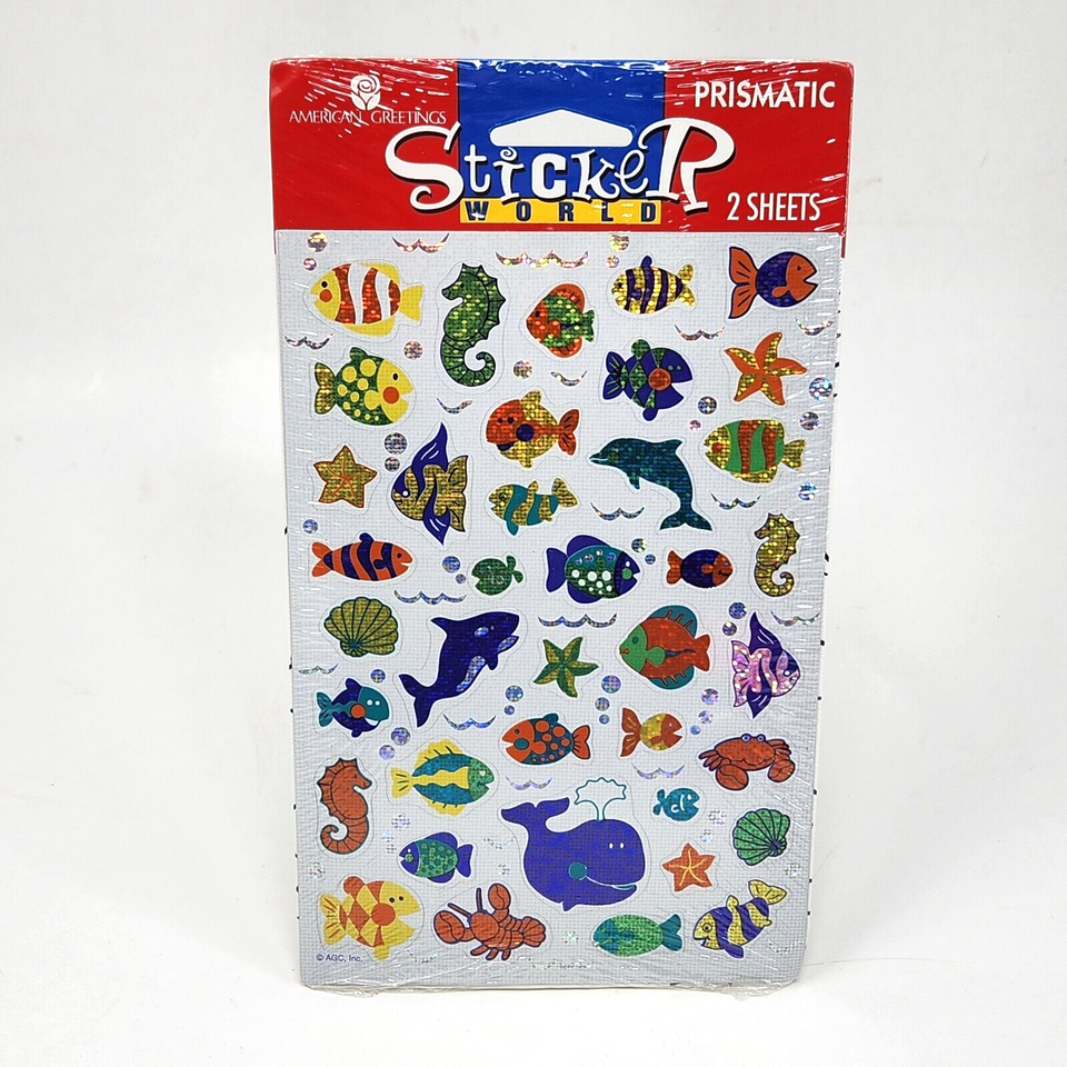 VINTAGE AMERICAN GREETINGS STICKER WORLD PRISMATIC FISH STICKERS NOS ...