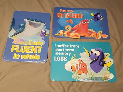 Three ( 3 ) Disney Pixar Finding Dory themed Wall Signs | 8.5" W x 12.5 ...
