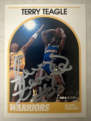 Terry Teagle Golden State Warriors Autographed Signed 1989/90 NBA Hoops ...