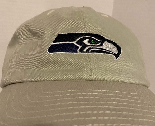 Seattle Seahawks NFL Football Hat Baseball Cap Adjustable Beige Tan Dad ...
