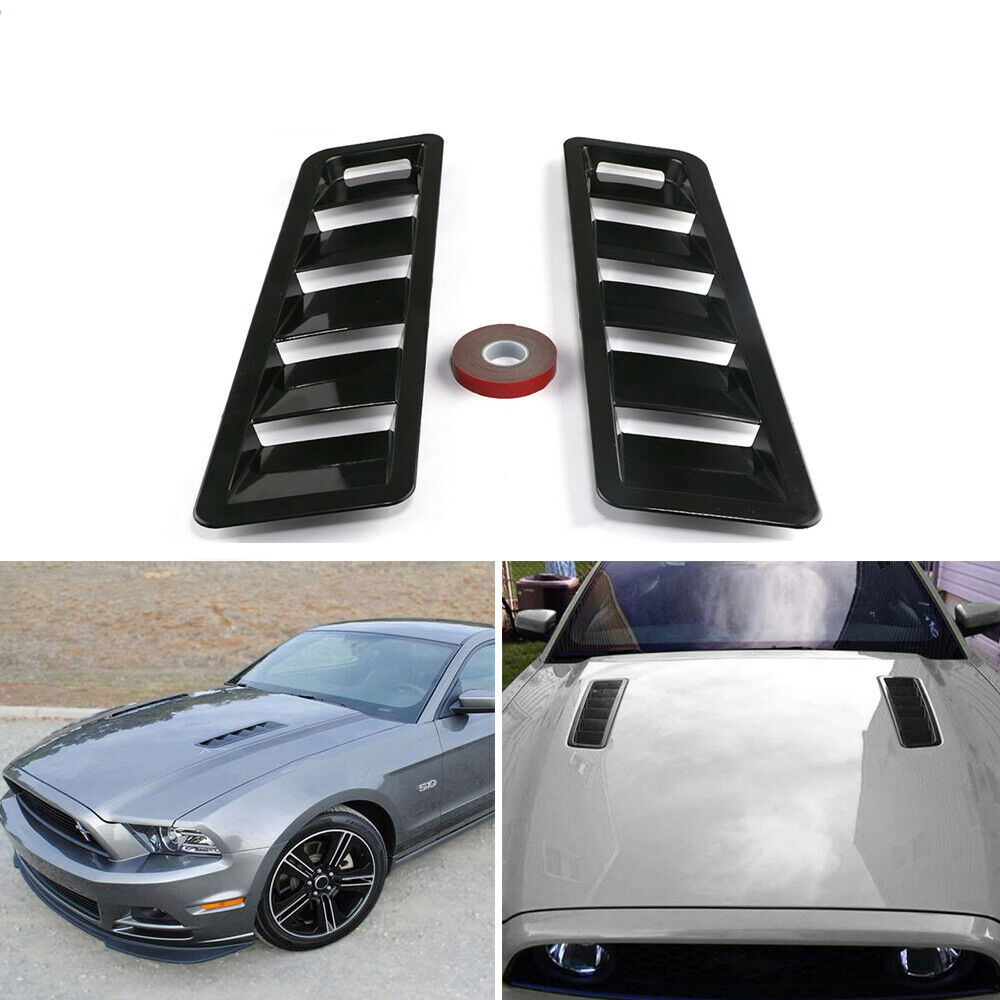 2Pcs New Car Bonnet Hood Vent Louver Scoop Cover Air-Flow Inlet Cooling ...