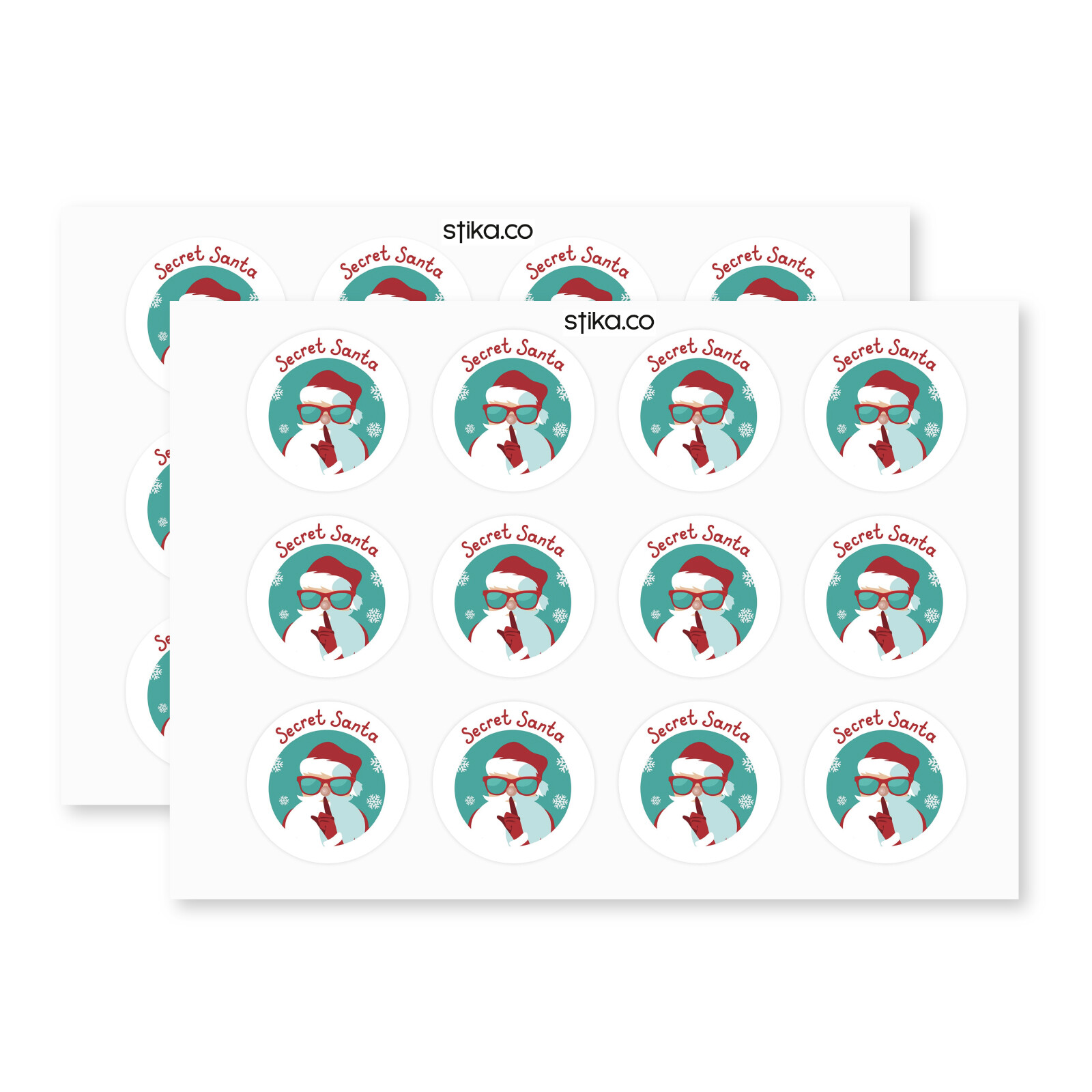 Pack of 24 SHH Secret Santa paper Stickers, Father Christmas stickers ...