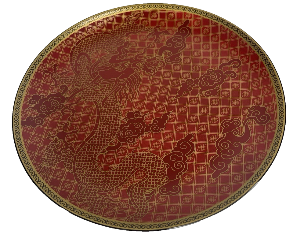 3 Williams Sonoma Lunar New Year Dinner Plates Red Dragon Set Of 4 A | eBay