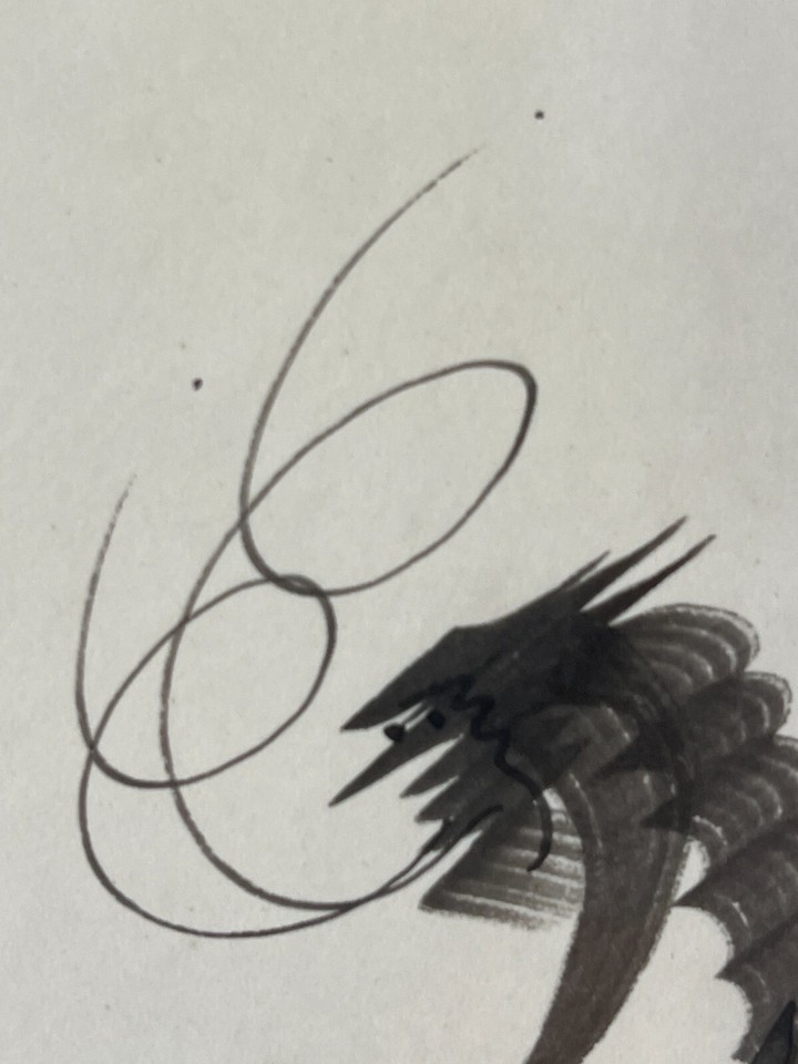 Vintage Chinese Ink Silk Scroll Dragon & Phoenix Calligraphy Prints LAI ...