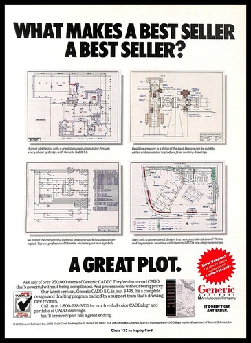 1991 Generic Cadd Drafting Software PRINT AD Retro Computers PC ...