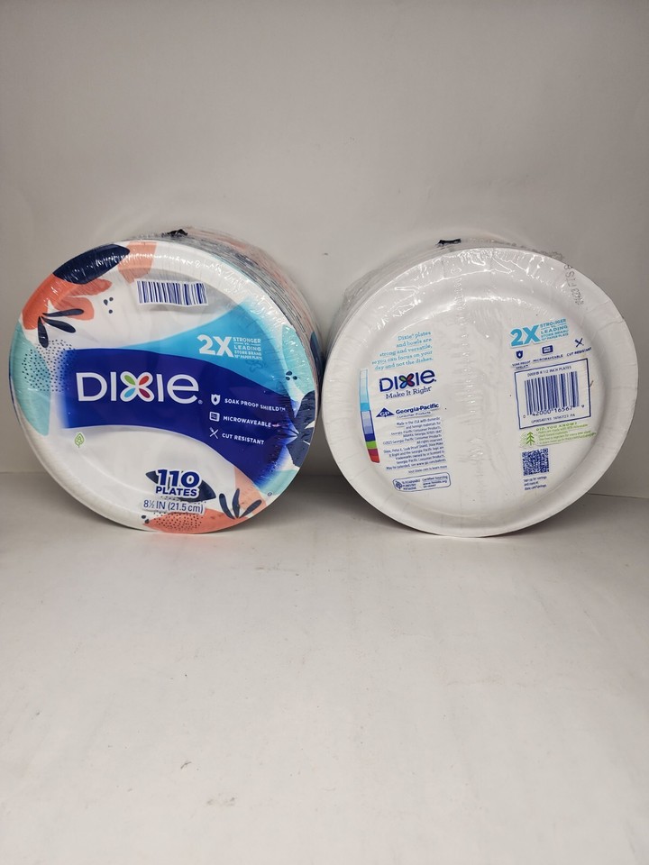 Dixie Disposable Paper Plates, Multicolor, 8.5 in, 110 Count 2 Pack | eBay