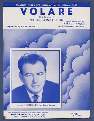 Modugno, Domenico, Nelson Riddle Volare (Nel Blu Dipinto Di Blu) SHEET ...