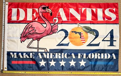 Ron Desantis Flag FREE SHIPPING Flamingo Trump 2024 America Florida ...