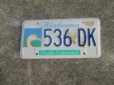 Alabama Ducks Unlimited license plate # 536 DK | eBay