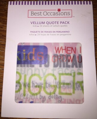 Kids Best Occasion Vellum Quotes Pack 24 Pages Sticker Tablet Scrapbook ...