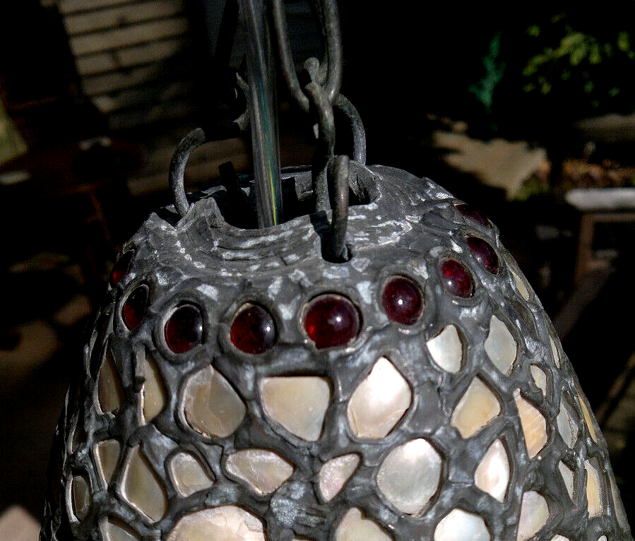 Antique Arts & Crafts Mother Of Pearl Alabone Shell Stained Glass ...