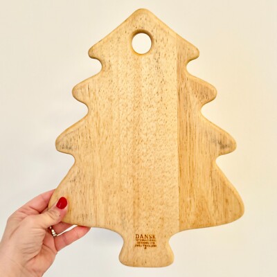 Dansk Teak Wood Christmas Tree Cutting Board 13x10 Denmark Holiday ...