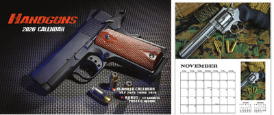 2026 HANDGUNS WALL CALENDAR 1911 gun ammo safe colt .357 Magnum .45 ...