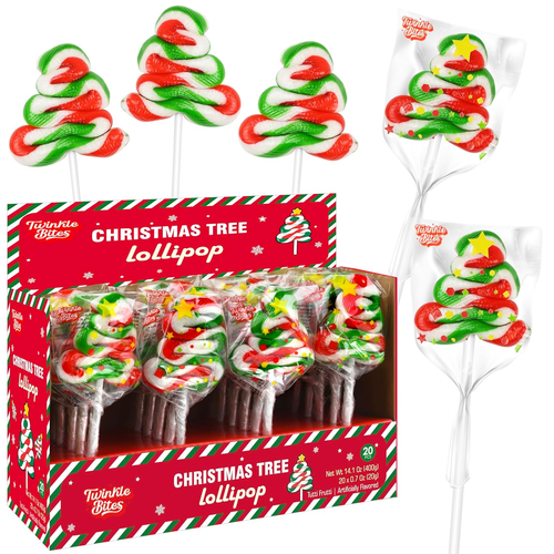 20 Pack Christmas Tree Lollipops - Individually Wrapped Large Christmas ...
