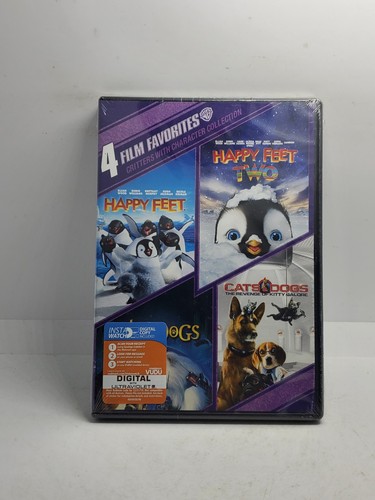 4 Film Favorites DVDs - Happy Feet 1 &2 + Cats & Dogs 1 &2- 4 DVD set ...