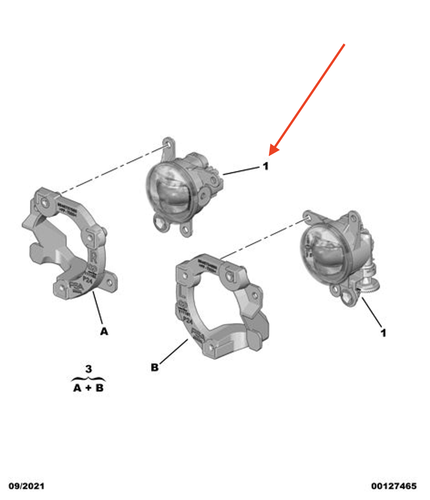 Feu antibrouillard avant droit PEUGEOT 2008 9831303680 Neuf d'origine ...