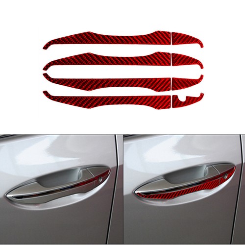 8x Red Carbon Fiber Door Handle Stickers Cover Trim For Toyota Corolla ...