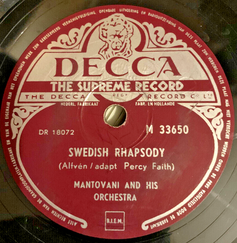 Mantovani and His Orchestra – Swedish Rhapsody / Jamaican Rumba ~ 78 ...