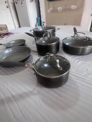 Food Network 10-pc Nonstick Ceramic Cookware Set Graphite | eBay