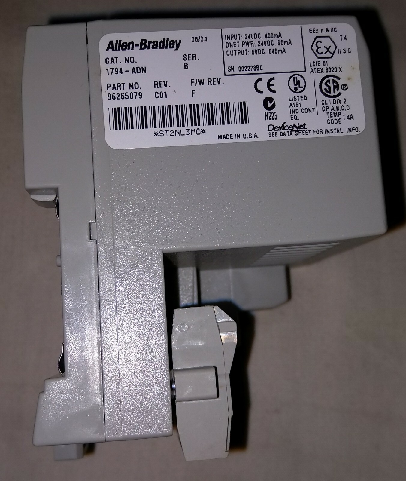 Allen-Bradley 1794-ADN DeviceNet FLEX I/O 24V DC Media Adapter Module ...