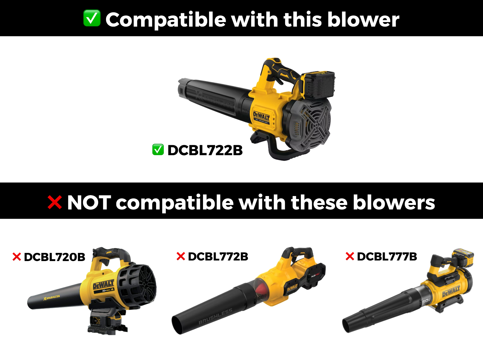 STUBBY™ Car Drying Nozzle for DEWALT 20V MAX XR Leaf Blower (DCBL722B ...