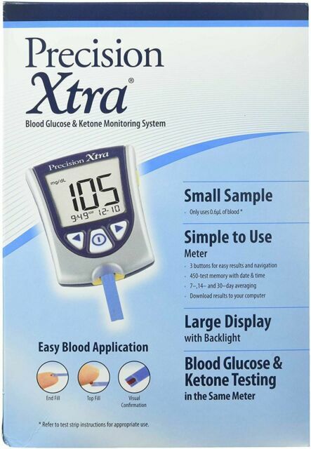 Precision Xtra Blood Glucose & Ketone Monitoring System Simple to Use ...