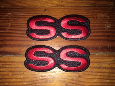 CHEVROLET SS396 SS454 SS CHEVELLE NOVA CAMARO IMPALA PATCHES PAIR RED ...
