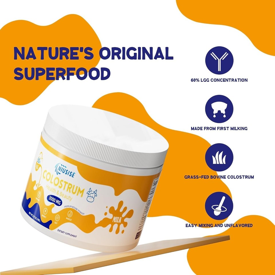 Bovine Colostrum Supplement Powder, Bovine Colostrum Superfood for Gut ...