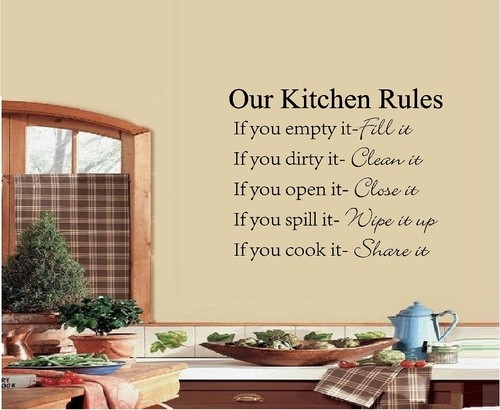 Our Kitchen Rules Vinyl Decal Home Décor 12" x 15" | eBay