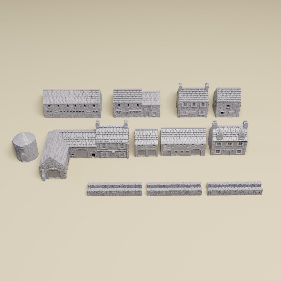 6mm Normandy Farm Building Bundle WWII miniature tabletop wargaming ...