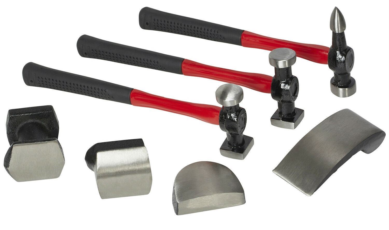 7 PIECE CAR DENT REMOVAL BODY REPAIR PANEL BEATING FIBREGLASS HAMMERS ...