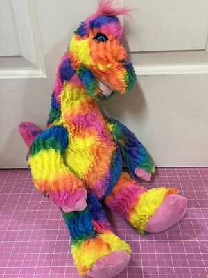 Build-A-Bear Dino Workshop Rainbow Tie Die 20" Dinosaur Brontosaurus ...