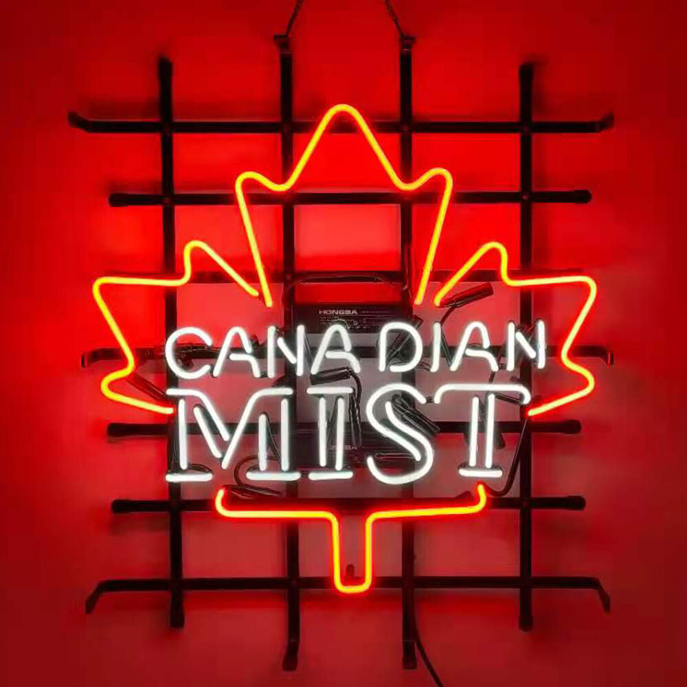 Canadian Mist Neon Sign Real Glass Bar Pub Stor Wall Decor Gift 24x20 ...