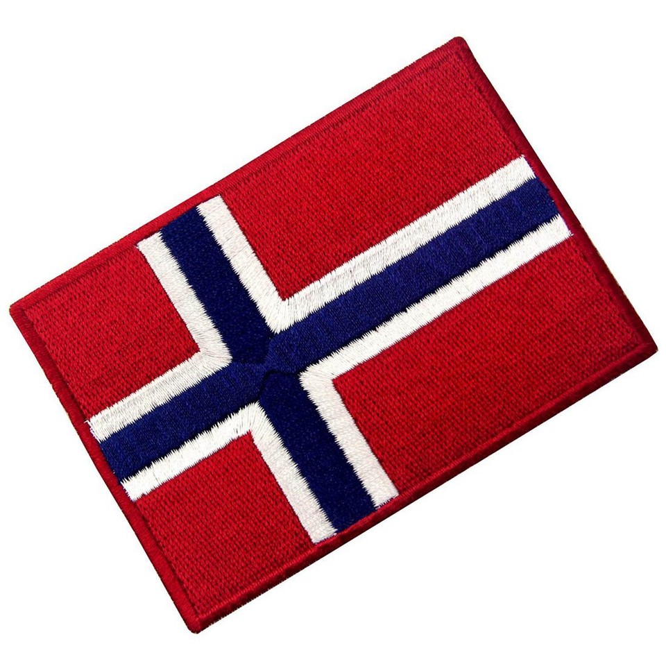 Embroidered patches Iron Sew On patch Norway Flag Norwegian Appliques 3 ...