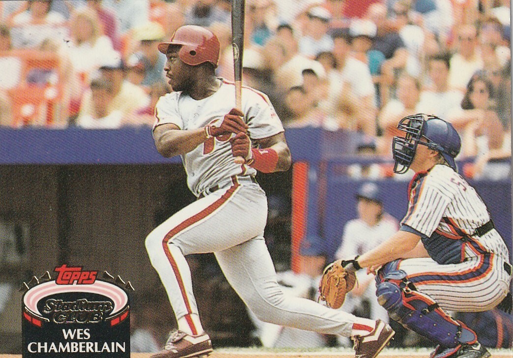 FREE SHIPPING-MINT-1992 Topps Stadium Club Wes Chamberlain #396 PLUS ...