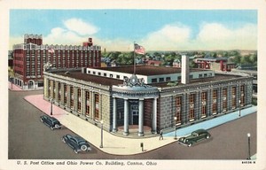 Postcard US Post Office and Power Co Building Canton Ohio | eBay