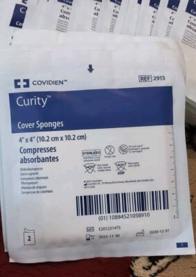 25 Ct Covidien curity cover Sponge Sterile 4 x 4" 2 per Pack | eBay