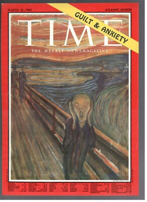 Edvard Munch THE SCREAM Time Cover 1961 Original 1 Page Painted | eBay
