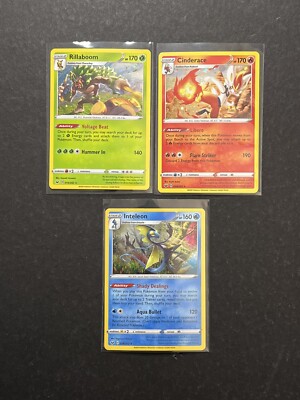 Pokemon Card Rillaboom Cinderace Inteleon Cosmos Holo Rare SWSH PTCG NM ...