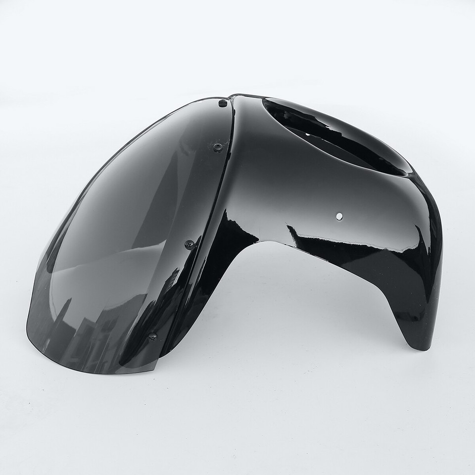 7" Round Headlight Lamp Fairing Windshield Windscreen Kit Universal ...