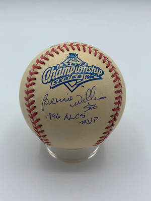 Bernie Williams Autographed 1996 ALCS Logo Baseball with 1996 ALCS MVP ...