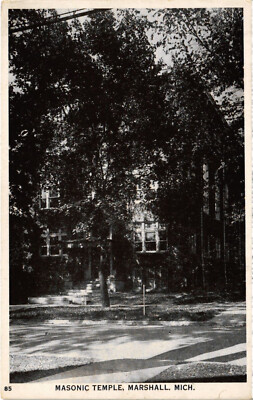 PC FREEMASONRY, MASONIC TEMPLE, MARSHALL, MI, Vintage Postcard (b57295 ...
